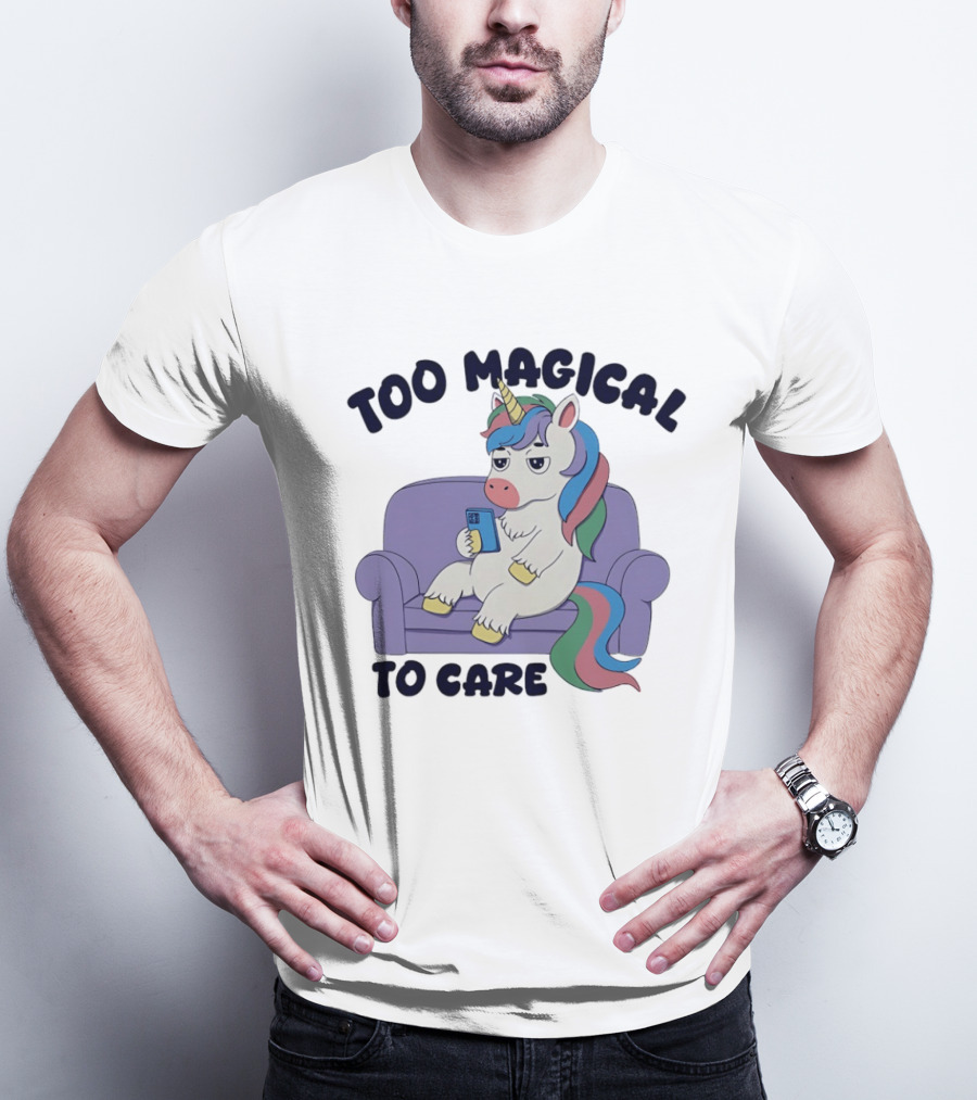 Too Magical To Care Unicorn Couch Smartphone T-Shirt