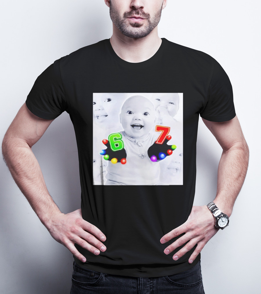 Gloving 67 Meme Baby With Light Up Six And Seven Numbers T-Shirt