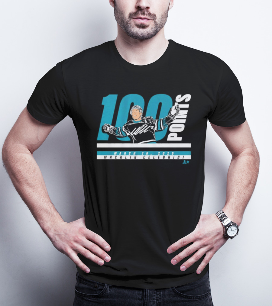 Macklin Celebrini 100 Points March 30 2026 T-Shirt