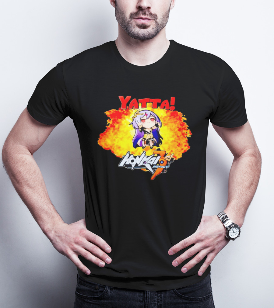 Yatta Honkai Impact 3rd Anime Character Celebration Explosion T-Shirt