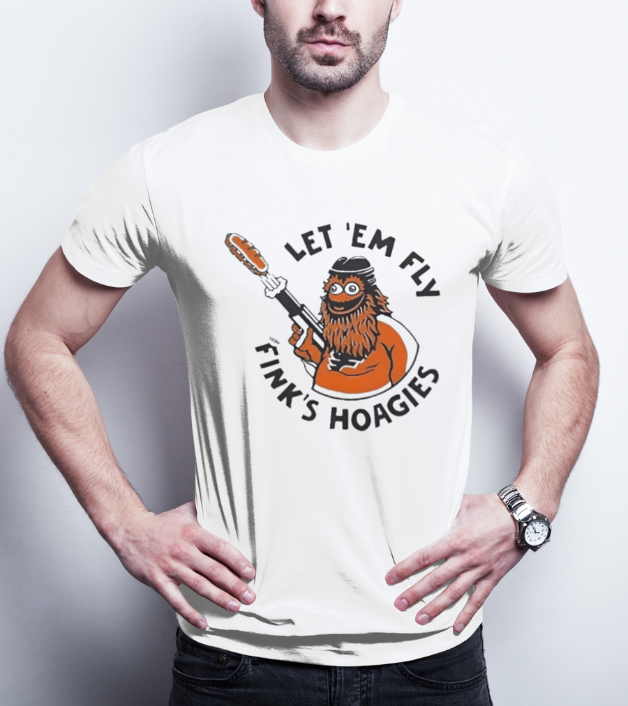 Gritty Flyers Let 'Em Fly Fink's Hoagies Philadelphia Hockey T-Shirt