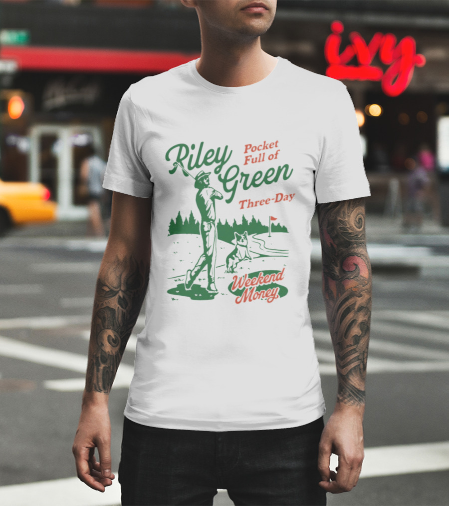 Riley Green Pocket Full Of Three Day Weekend Money Golf T-Shirt