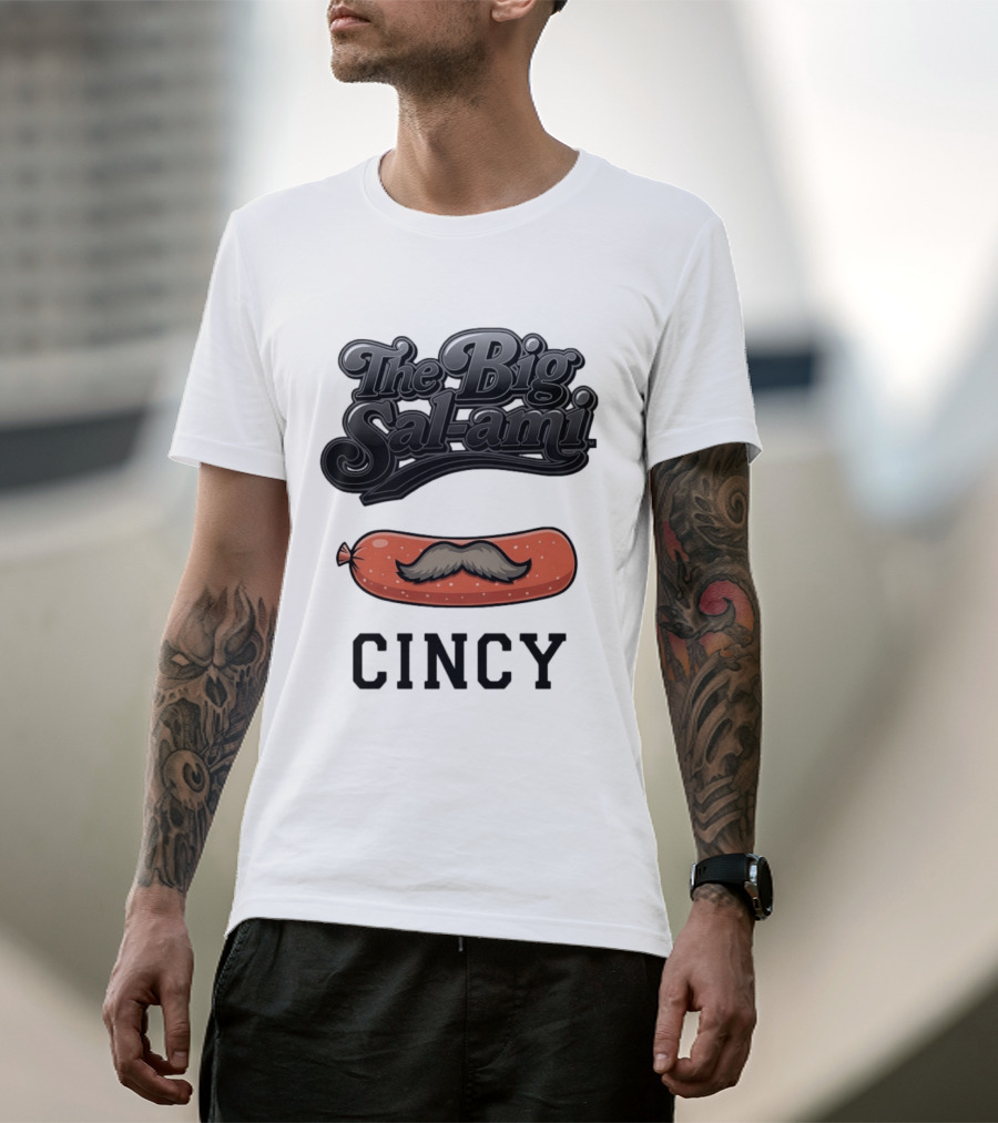 The Big Salami Cincy Mustache T-Shirt