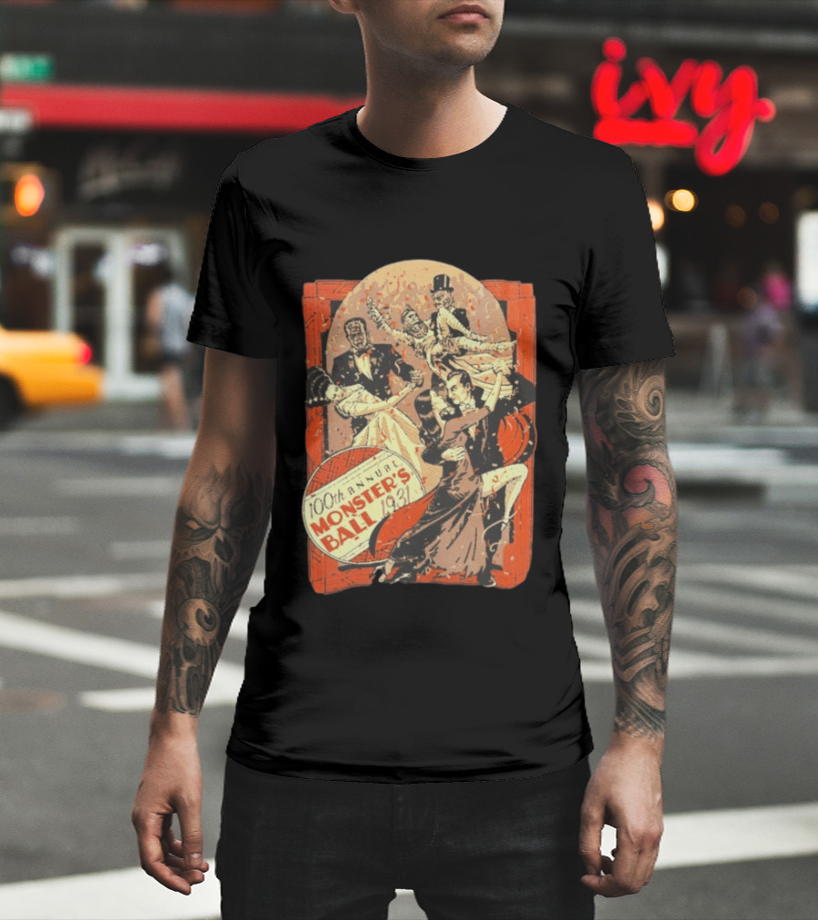 100th Annual Monster's Ball 1931 Vintage Dance Event Gothic Horror T-Shirt