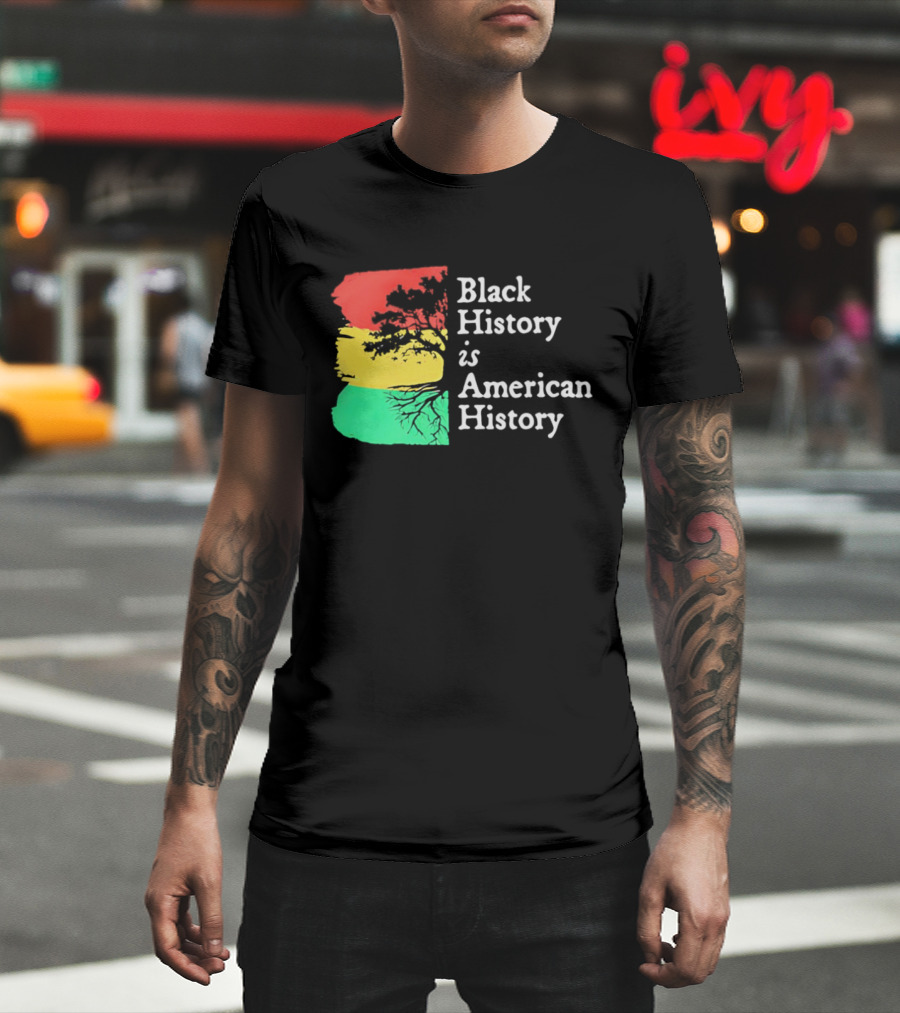 Black History Is American History Ghana Flag T-Shirt