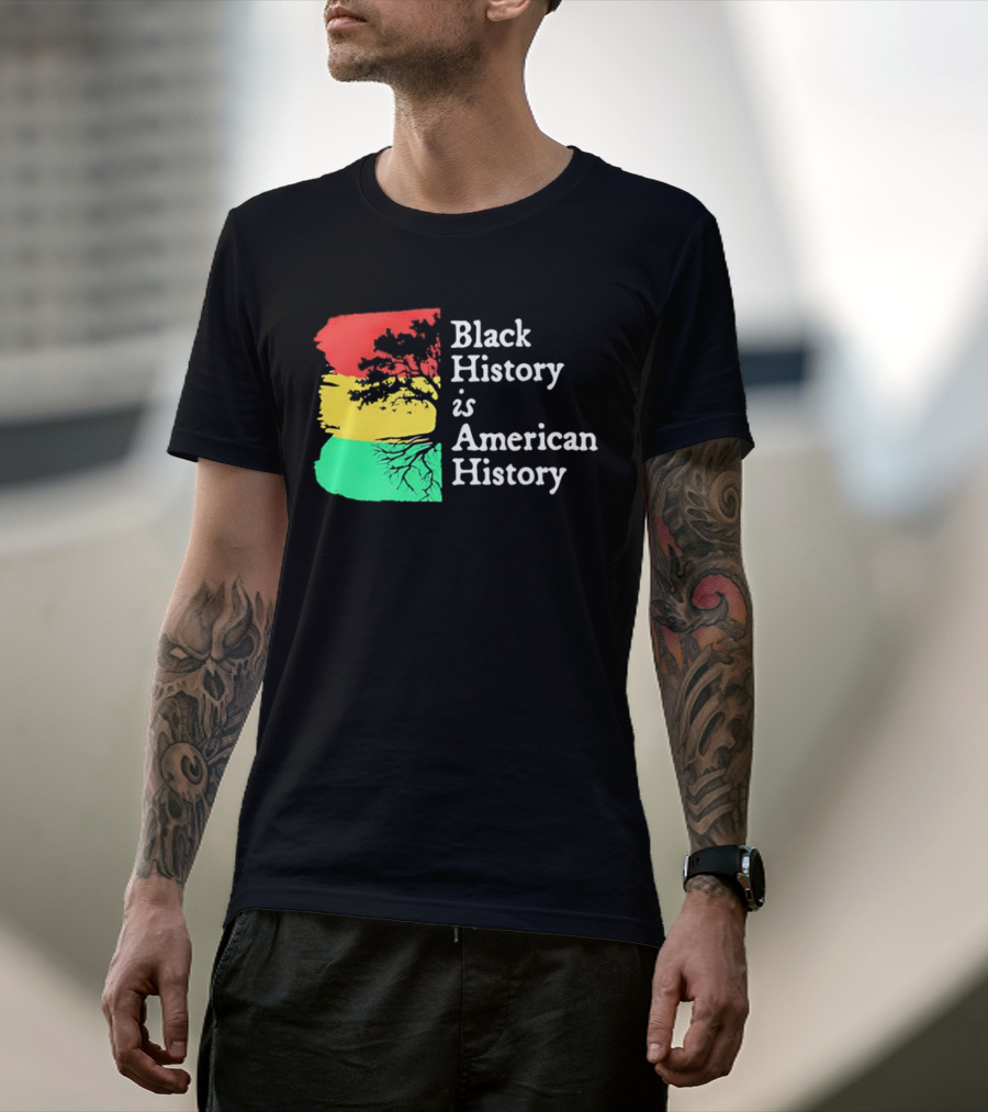 Black History Is American History Ghana Flag T-Shirt