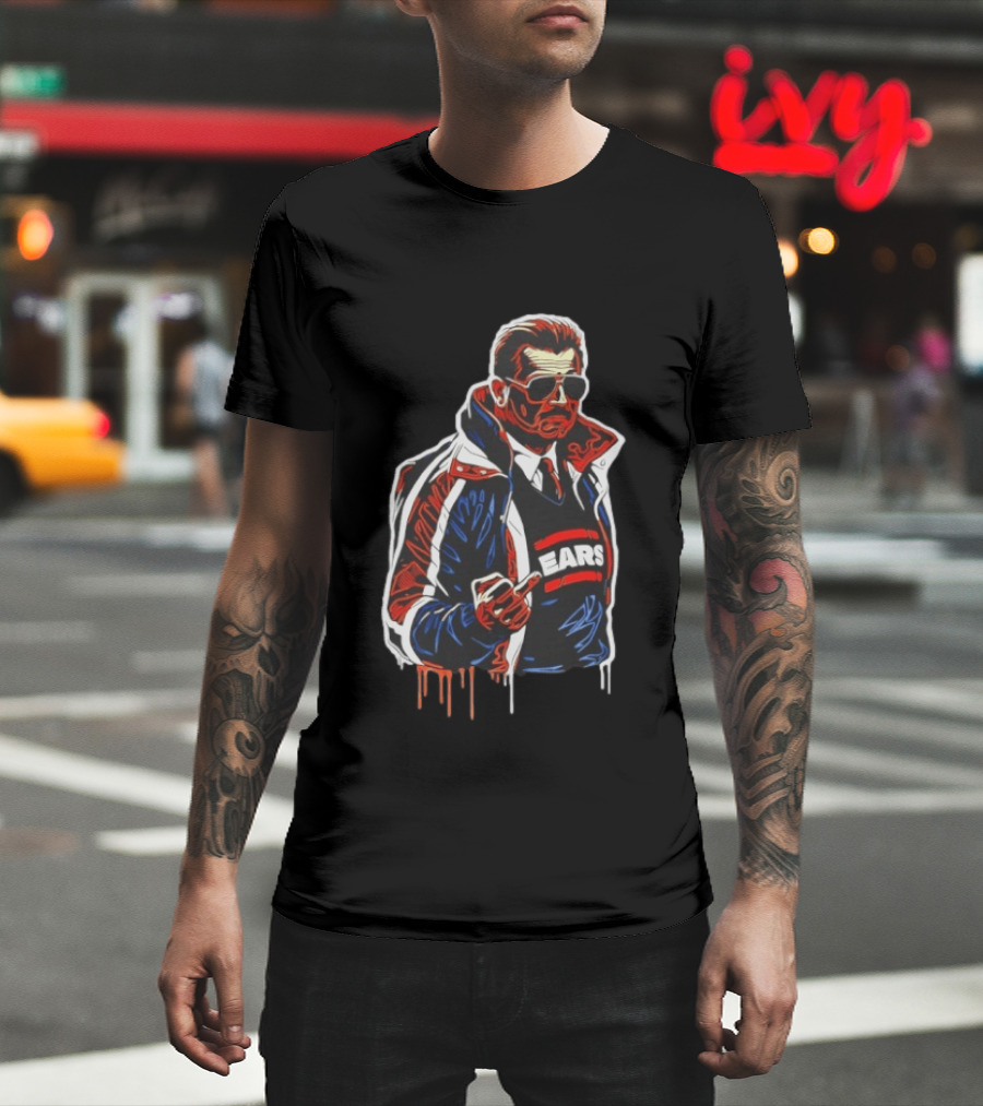 Mike Ditka Chicago Bears Coach Middle Finger Ears T-Shirt