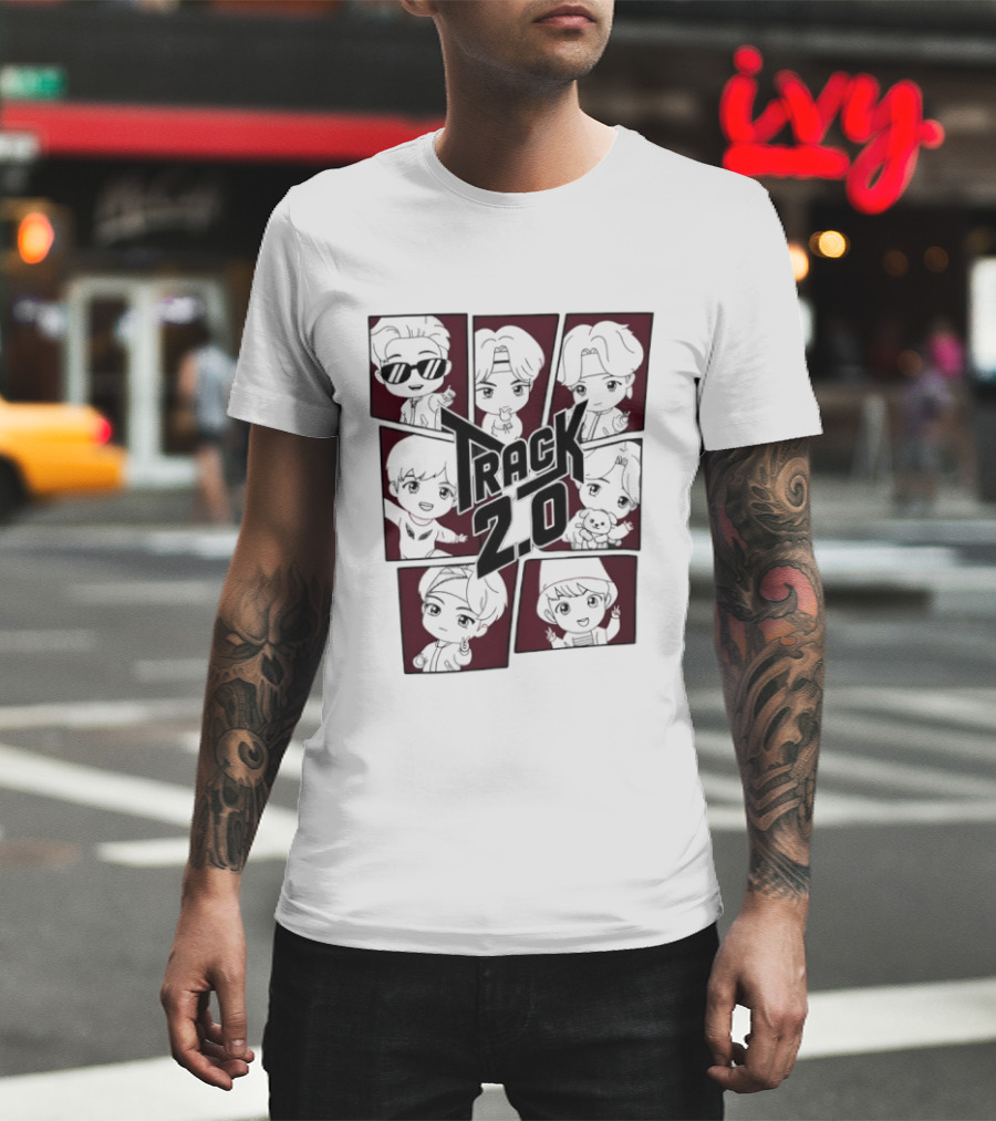 BTS Track 2.0 Chibi Kpop Cartoon T-Shirt