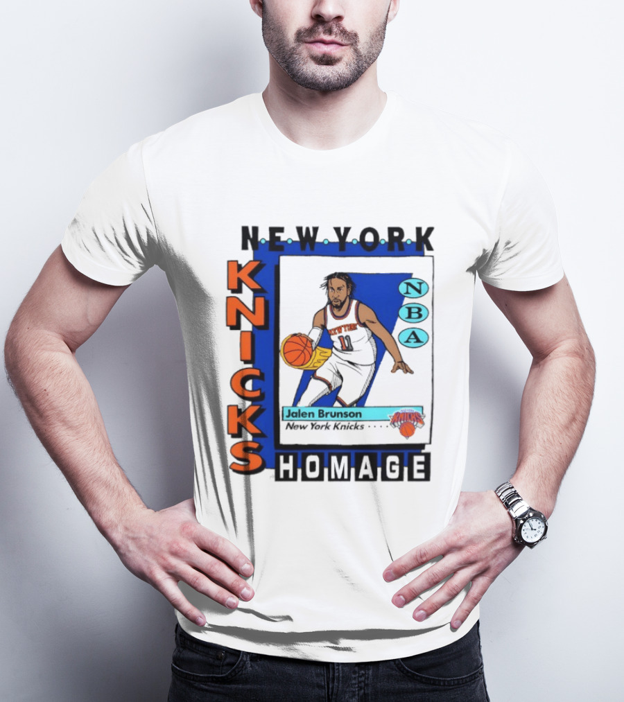 Jalen Brunson New York Knicks NBA Homage Topps Trading Card T-Shirt
