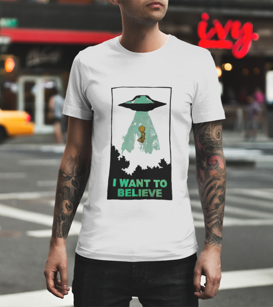 The X Files UFO I Want To Believe NBA Championship Trophy T-Shirt