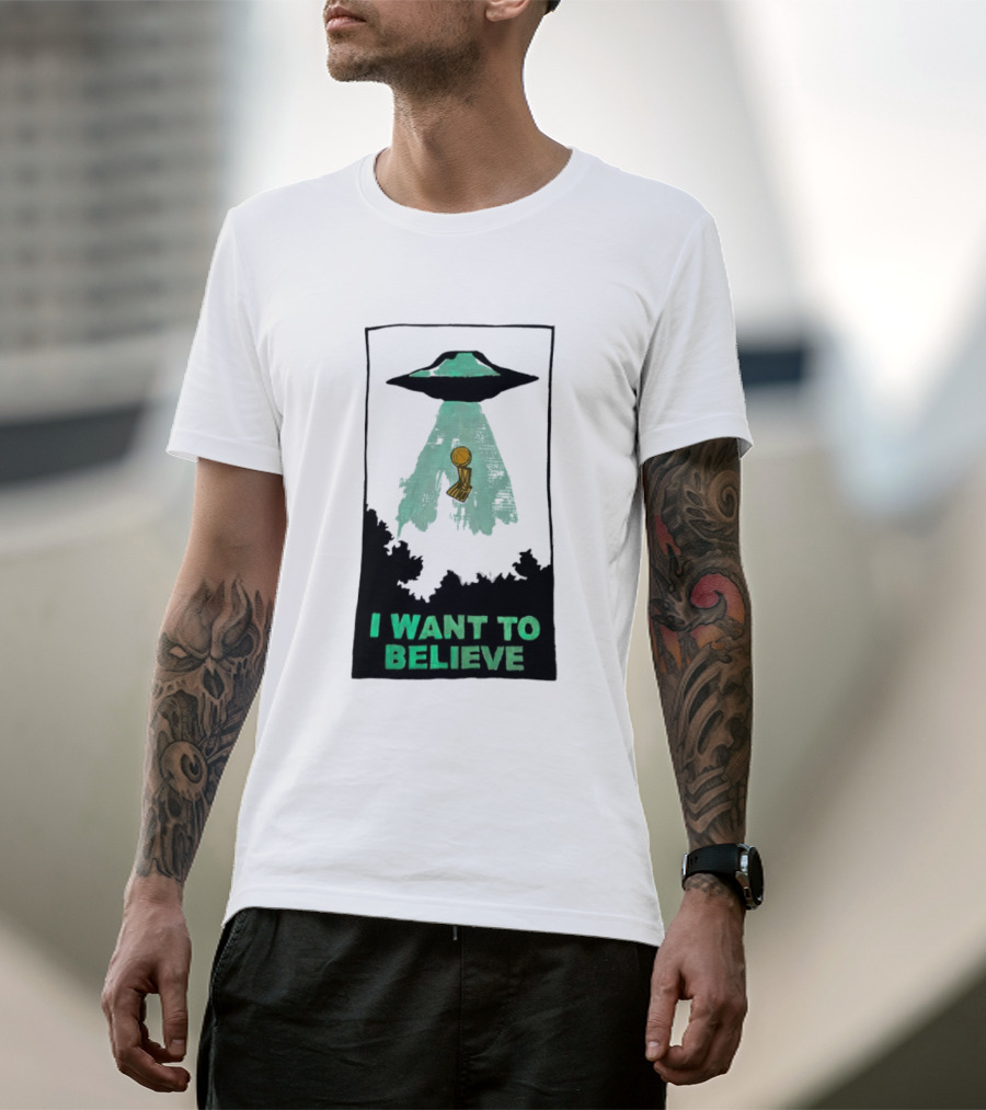 The X Files UFO I Want To Believe NBA Championship Trophy T-Shirt