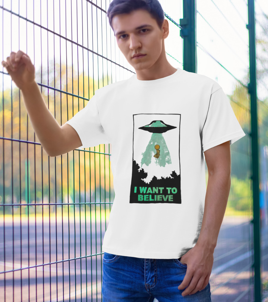 The X Files UFO I Want To Believe NBA Championship Trophy T-Shirt