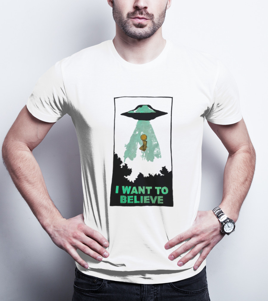 The X Files UFO I Want To Believe NBA Championship Trophy T-Shirt