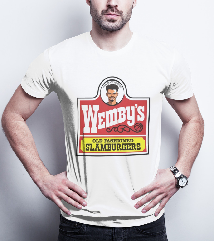 Wemby's Old Fashioned Slamburgers Spurs Basketball Cook T-Shirt