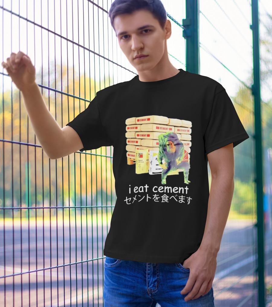 I Eat Cement Cement Bags Stack Monster T-Shirt
