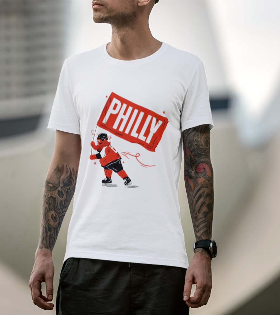 Gritty Philly Flag Philadelphia Flyers Hockey Rally Fan T-Shirt