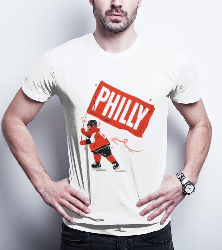 Gritty Philly Flag Philadelphia Flyers Hockey Rally Fan T-Shirt