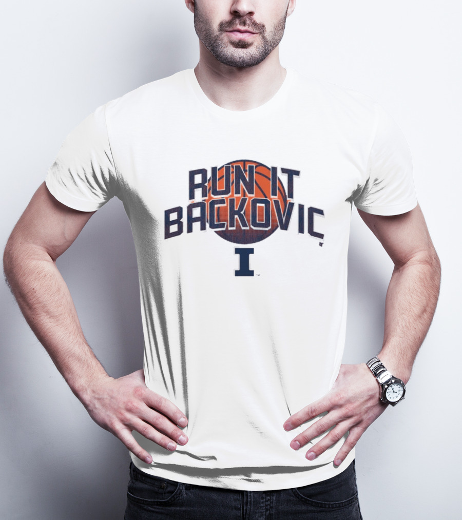 Illinois Basketball Run It Backovic Basketball I T-Shirt