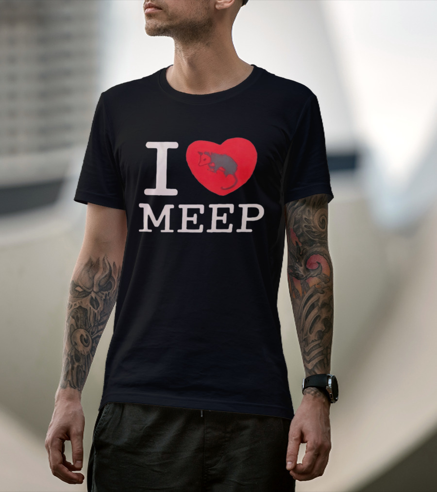 I Love Meep Red Heart Opossum T-Shirt