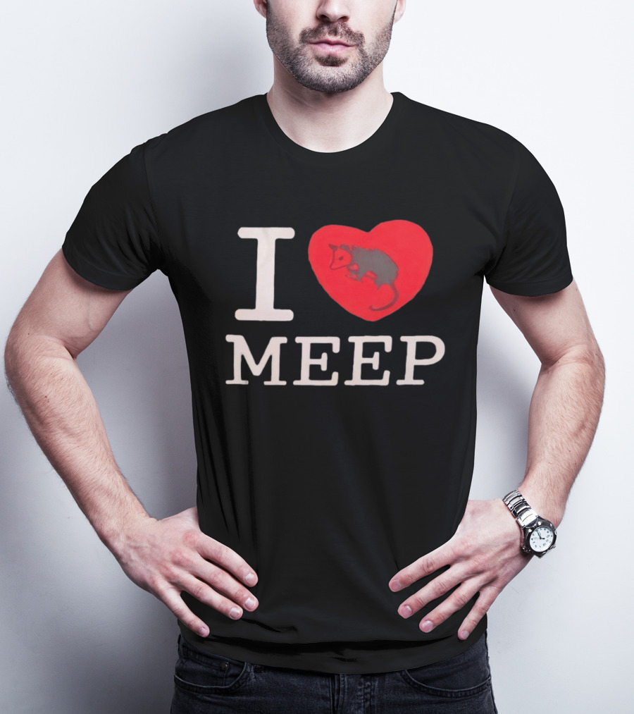 I Love Meep Red Heart Opossum T-Shirt