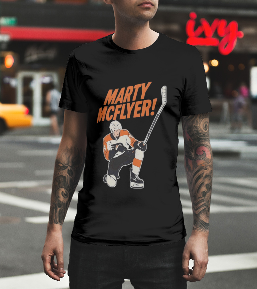 Marty McFlyer Philadelphia Flyers Hockey NHL 2026 Retro Mashup T-Shirt