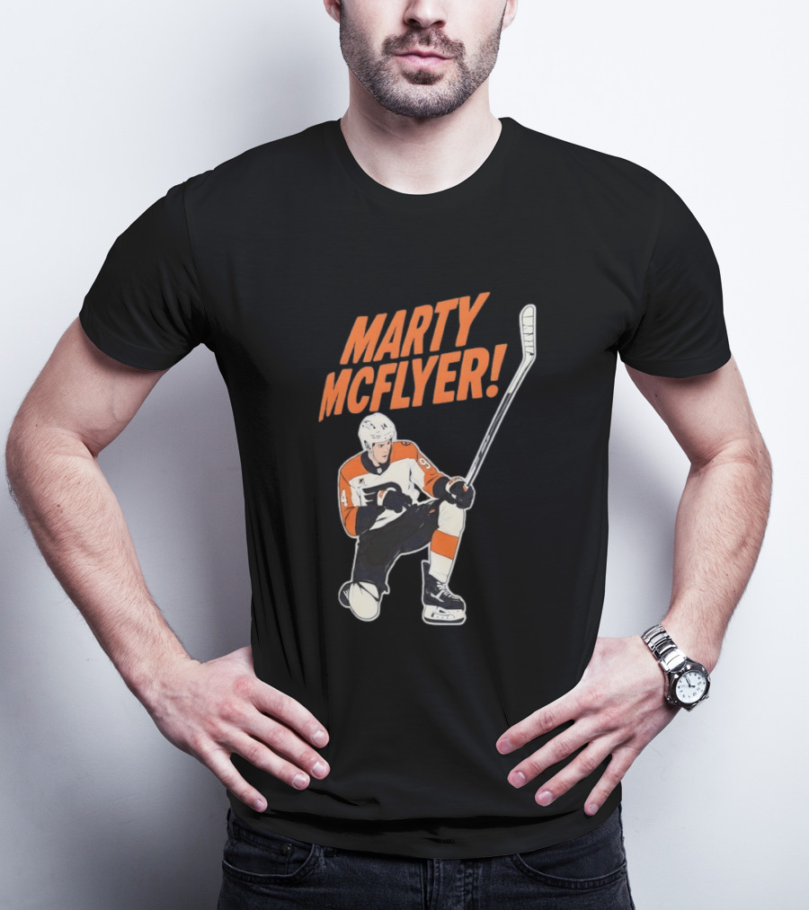 Marty McFlyer Philadelphia Flyers Hockey NHL 2026 Retro Mashup T-Shirt