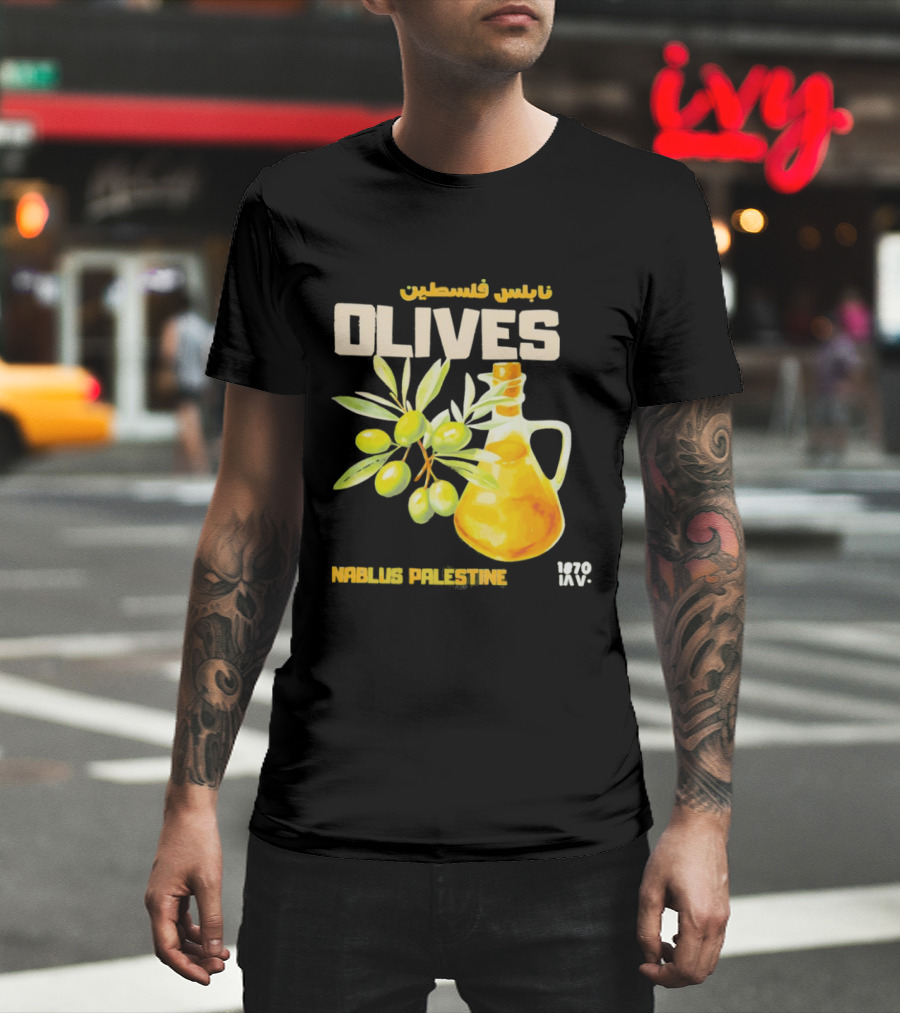 Nablus Palestine Olives 1870 Vintage Olive Oil Heritage T-Shirt