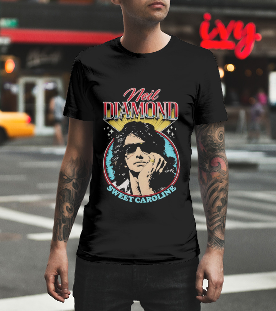 Neil Diamond Sweet Caroline Retro Starburst 70s T-Shirt