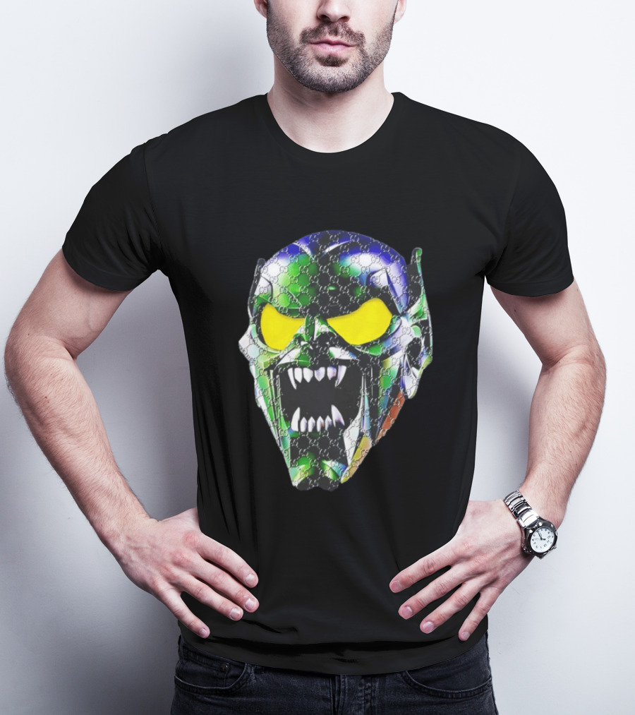 Spider Man Green Goblin Fierce Face With Distinct Texture T-Shirt