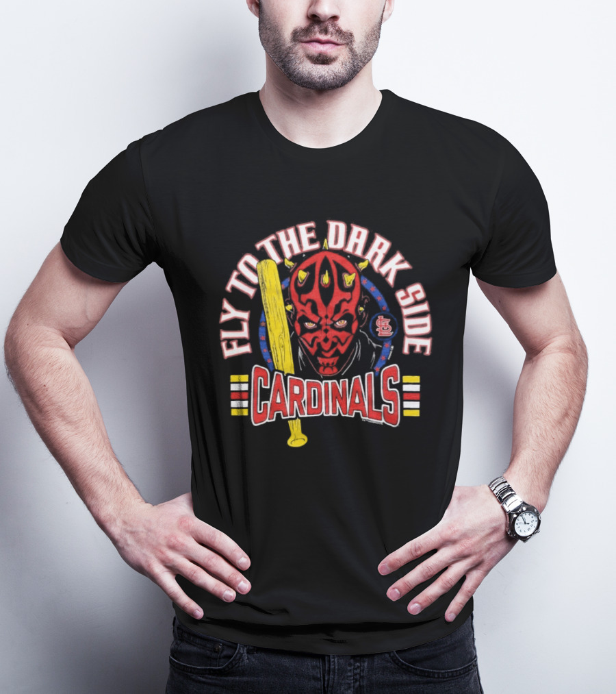 Star Wars X MLB St. Louis Cardinals Fly To The Dark Side Darth Maul T-Shirt