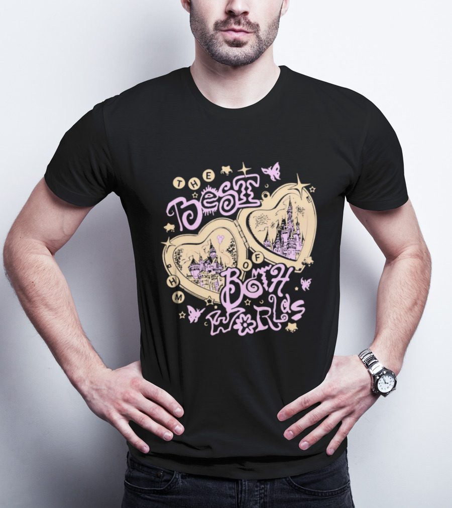 The Best Of Both Worlds Hearts Butterflies Castle Stars T-Shirt