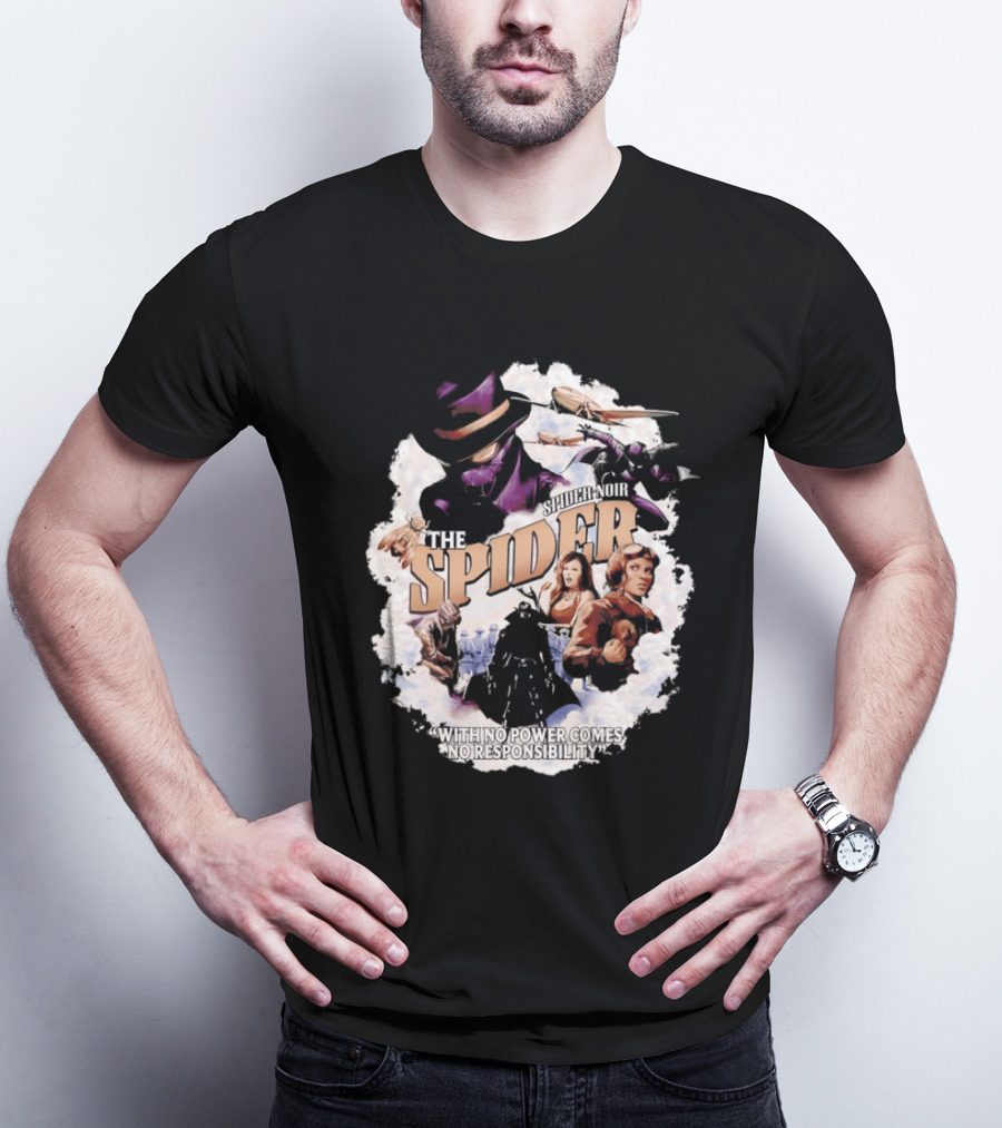The Spider With No Power Comes No Responsibility Noir Classic Action T-Shirt