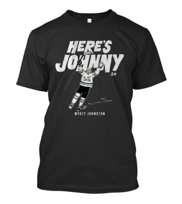 Wyatt Johnston Here's Johnny Hockey Celebration T-Shirt