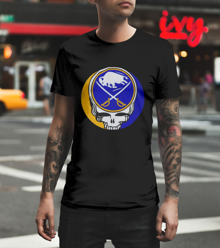 Buffalo Sabres Grateful Dead Steal Your Face Hockey 2026 Collaboration T-Shirt