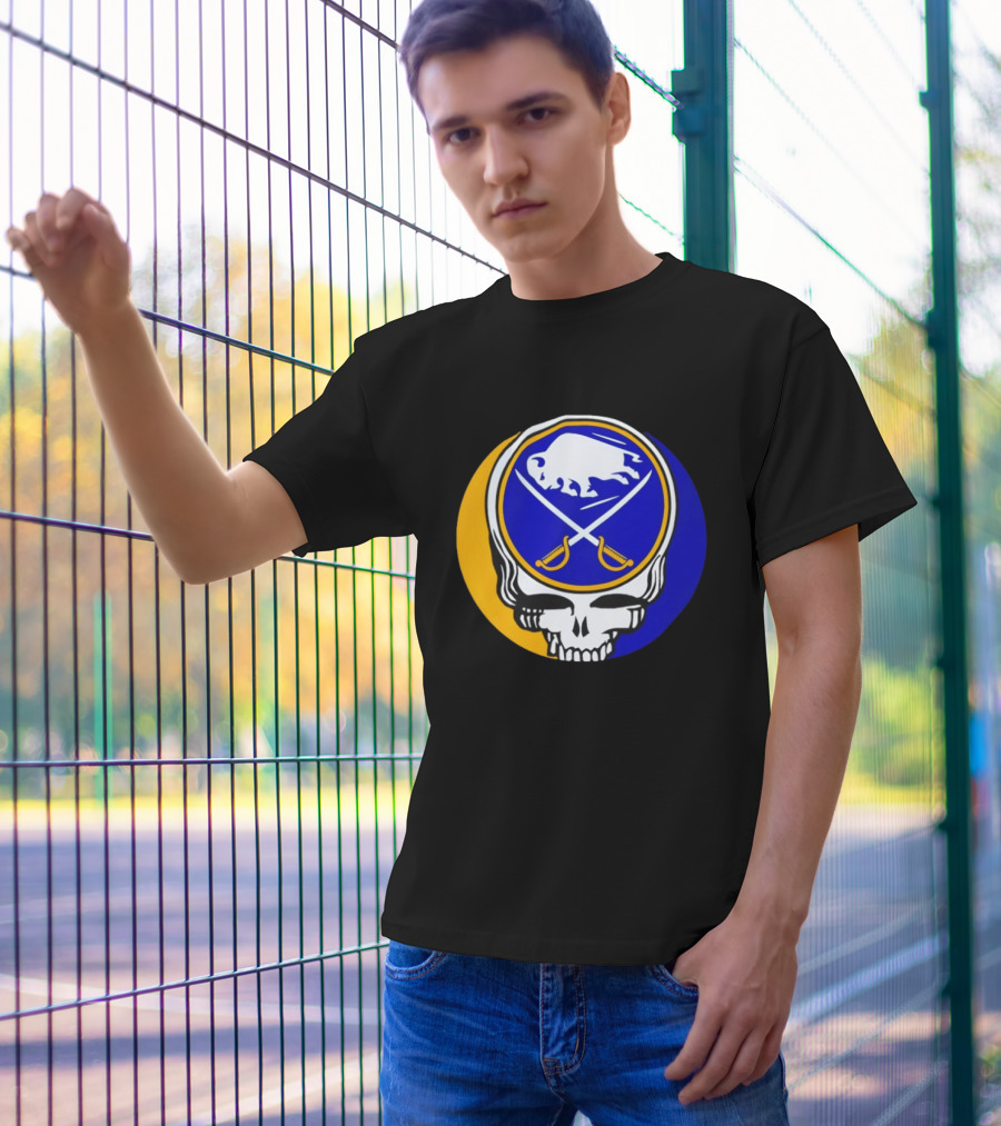 Buffalo Sabres Grateful Dead Steal Your Face Hockey 2026 Collaboration T-Shirt