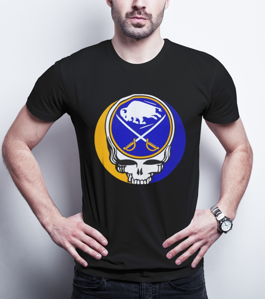 Buffalo Sabres Grateful Dead Steal Your Face Hockey 2026 Collaboration T-Shirt