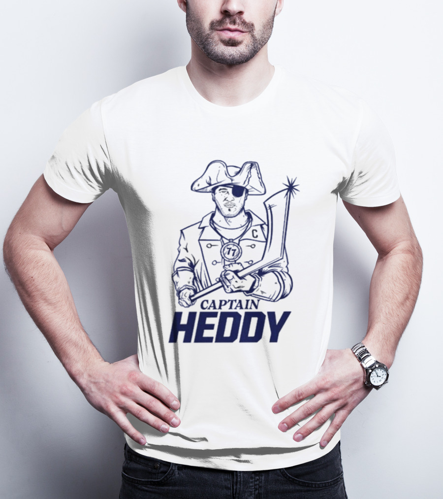 Captain Heddy C Logo Pirate Eye Patch Sword T-Shirt