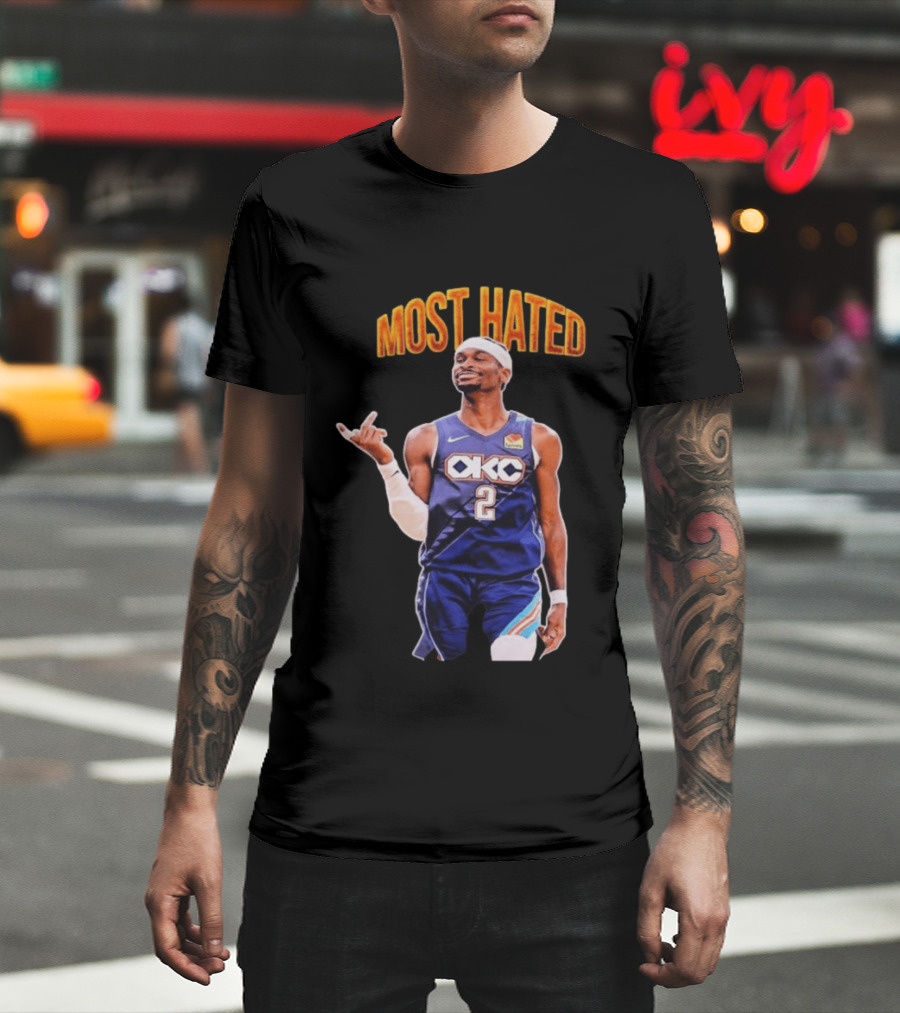 Shai Gilgeous Alexander OKC 2 NBA Basketball "MOST HATED T-Shirt
