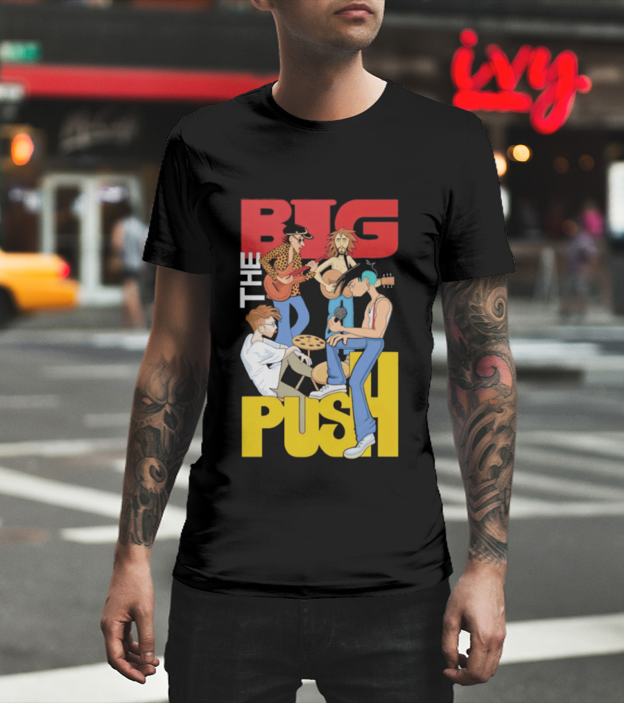 The Big Push Band Colorful Animation With Musical Instruments T-Shirt