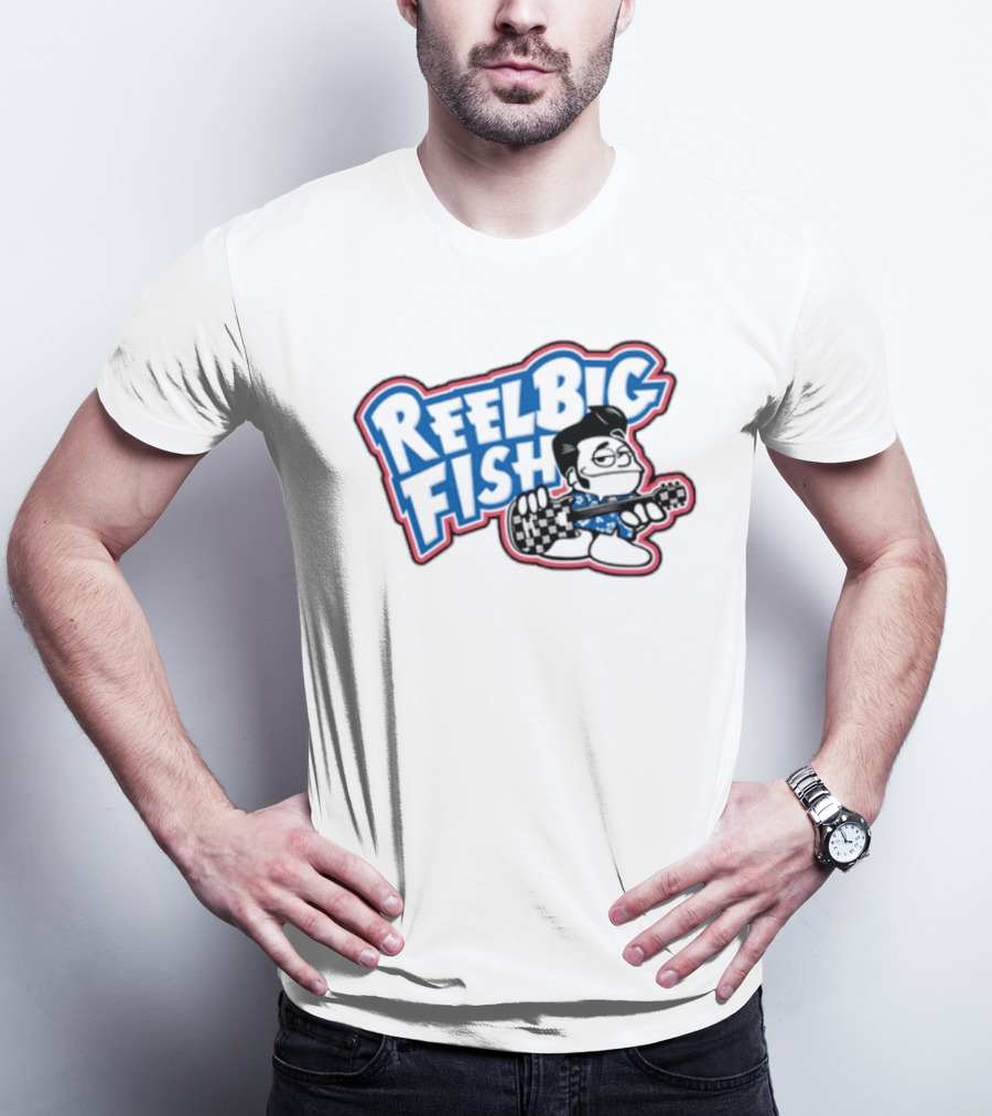 Reel Big Fish Cartoon Character With Guitar T-Shirt