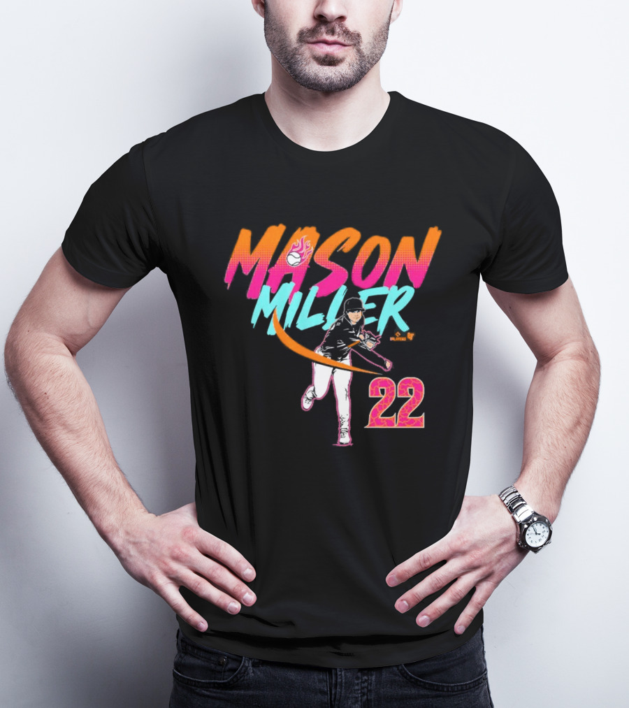 Mason Miller 22 Flaming Baseball Pitcher City Edition T-Shirt