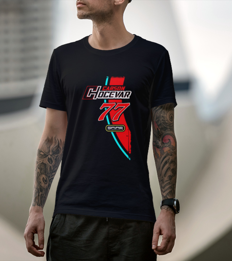 Carson Hocevar 77 Red Blue Spire Motorsports Nascar 2026 T-Shirt