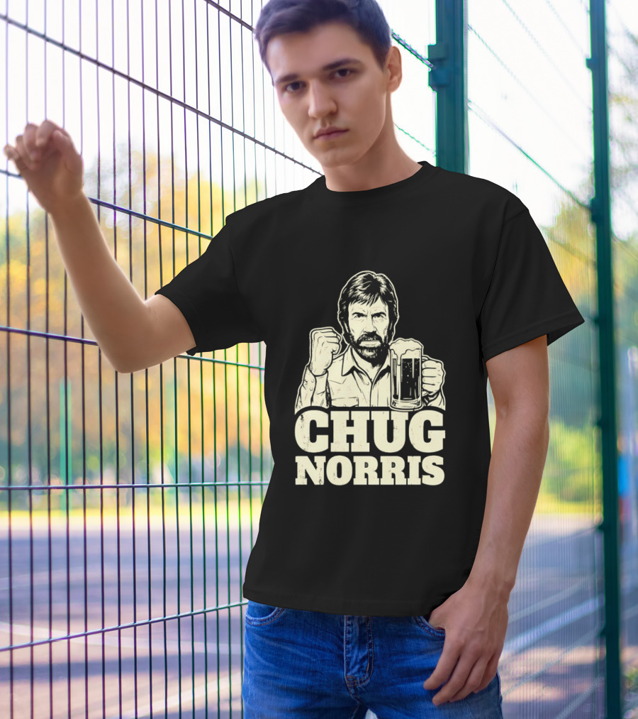 Chug Norris Beer Funny Drinking Joke T-Shirt