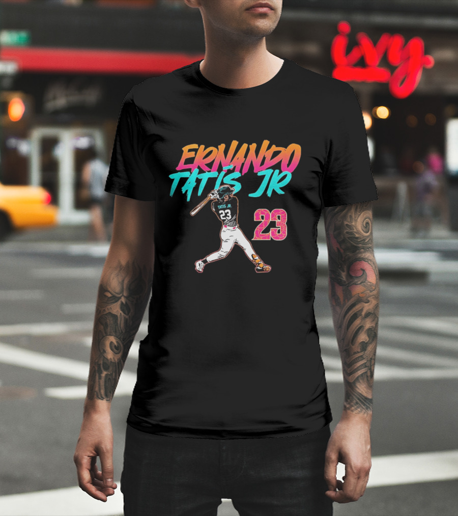 Fernando Tatis Jr 23 San Diego Padres City Edition Swing T-Shirt