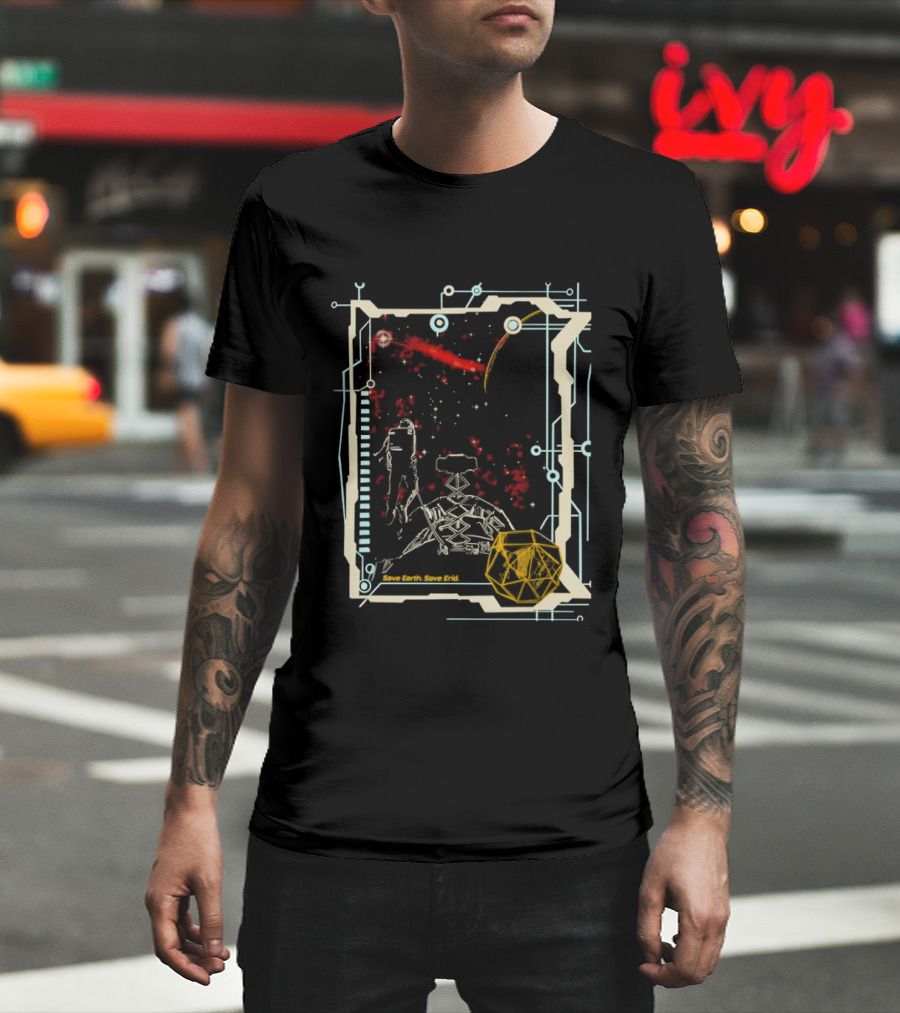Project Hail Mary Rocky Grace Save Earth Save Erid Retro Sci Fi Circuitry T-Shirt
