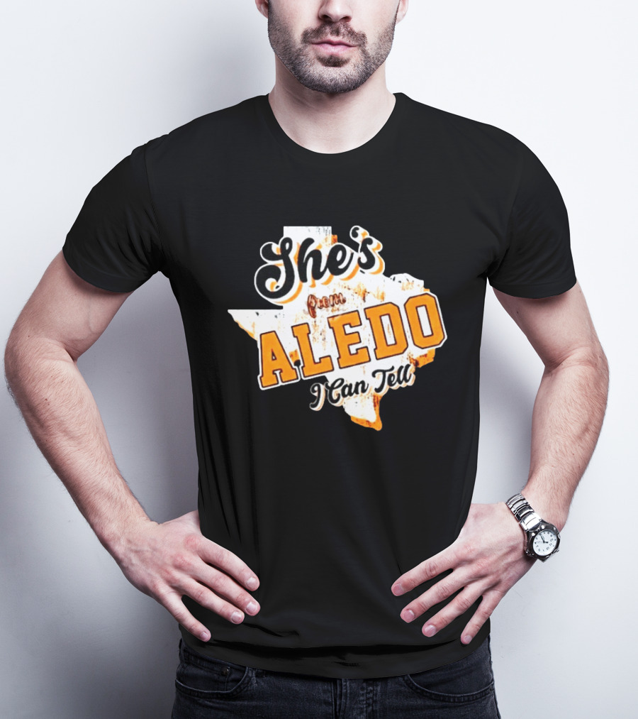 She's From Aledo I Can Tell Texas Map T-Shirt