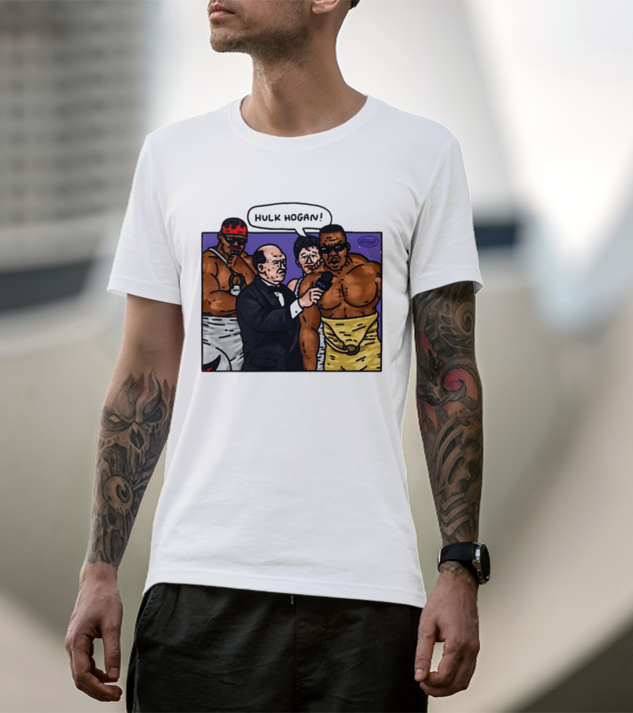 Culture Kings WWE Hulk Hogan Wrestlers Cartoon Interview Scene T-Shirt