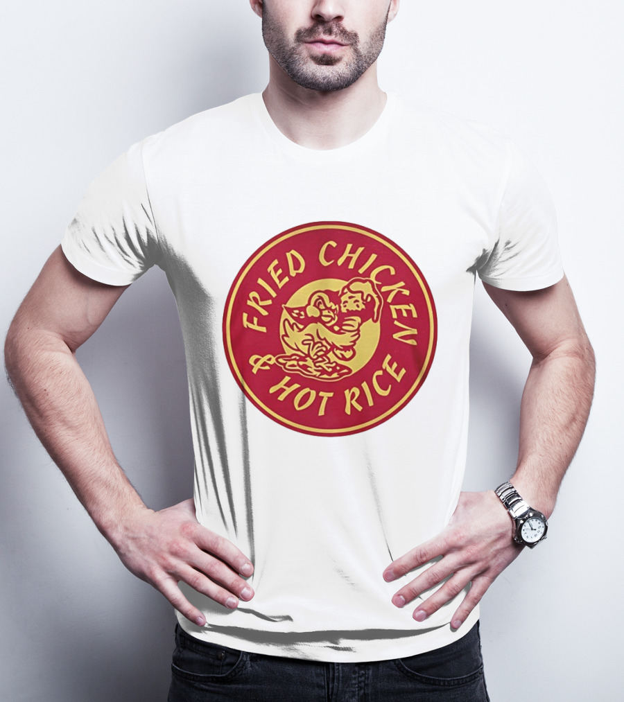 Fried Chicken And Hot Rice Vintage Style Circle T-Shirt