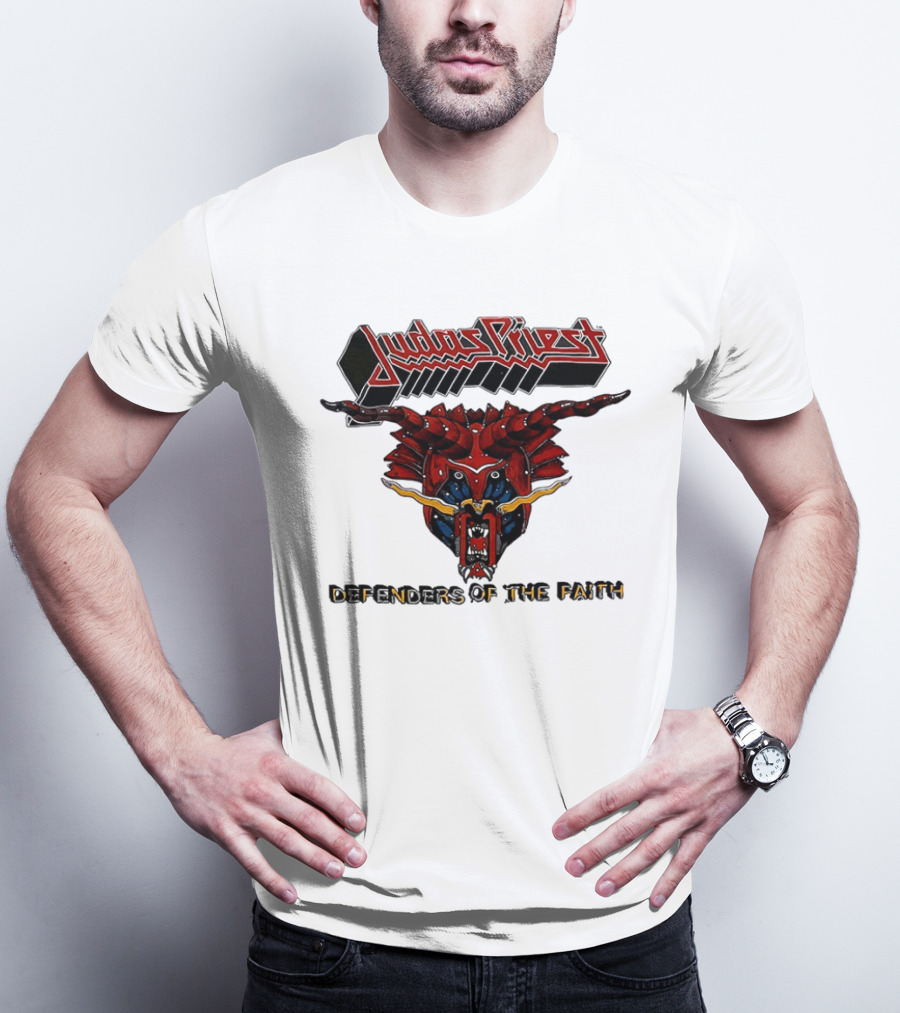 Judas Priest Defenders Of The Faith Album Cover Art Demon Helmet T-Shirt