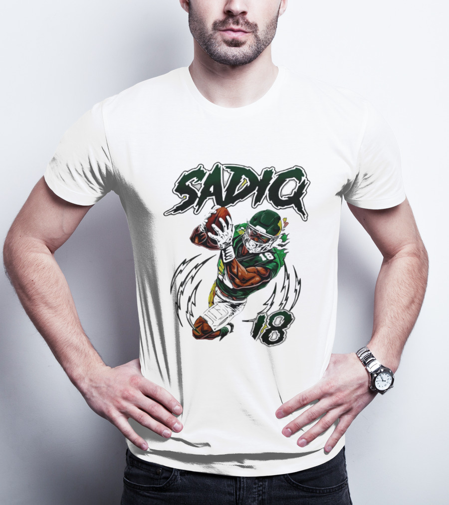 Sadiq 18 New York Jets Hand Drawn Kenyon Football T-Shirt